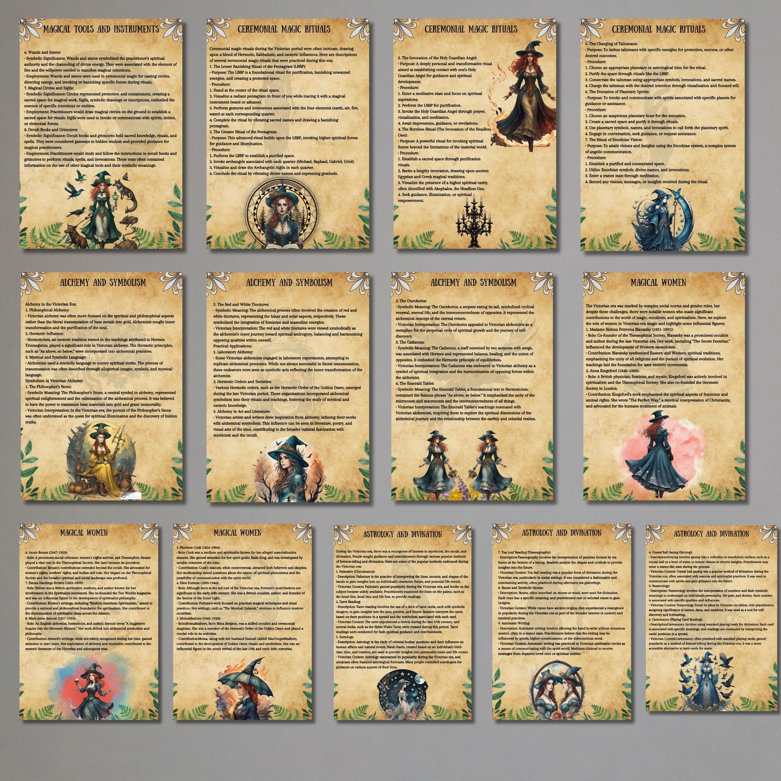 Magical Grimoire Pages, Wiccan Book of Shadows, Printable Witchcraft ...