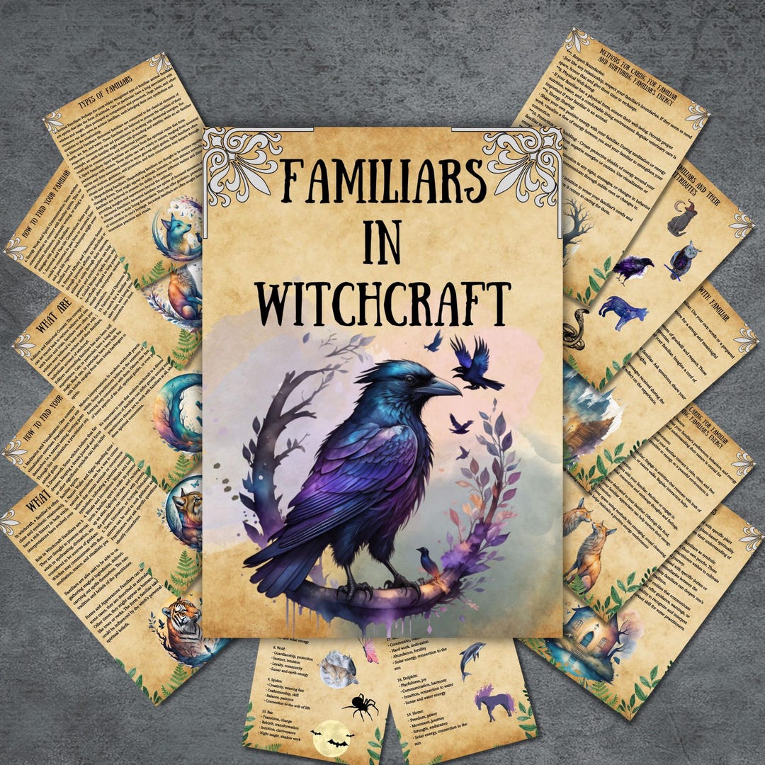 Familiars Magic Grimoire Pages, Wicca Journal, Beginner Book of Shadows ...