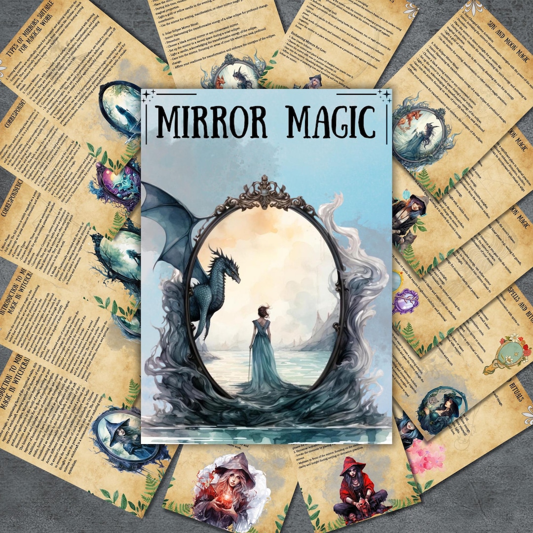 Secret Mirror Magic Grimoire Pages, Printable Book of Shadows, Mirror ...