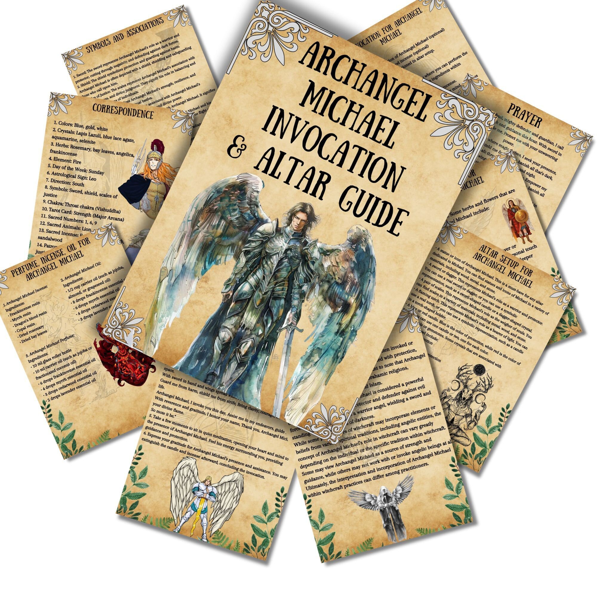 Secret Archangel Michael Grimoire Pages for Book of Shadows, Wiccan ...