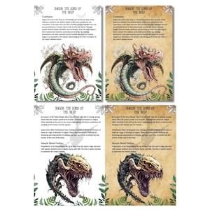 Necronomicon Creatures Grimoire Pages, Witchcraft Book of Shadows ...