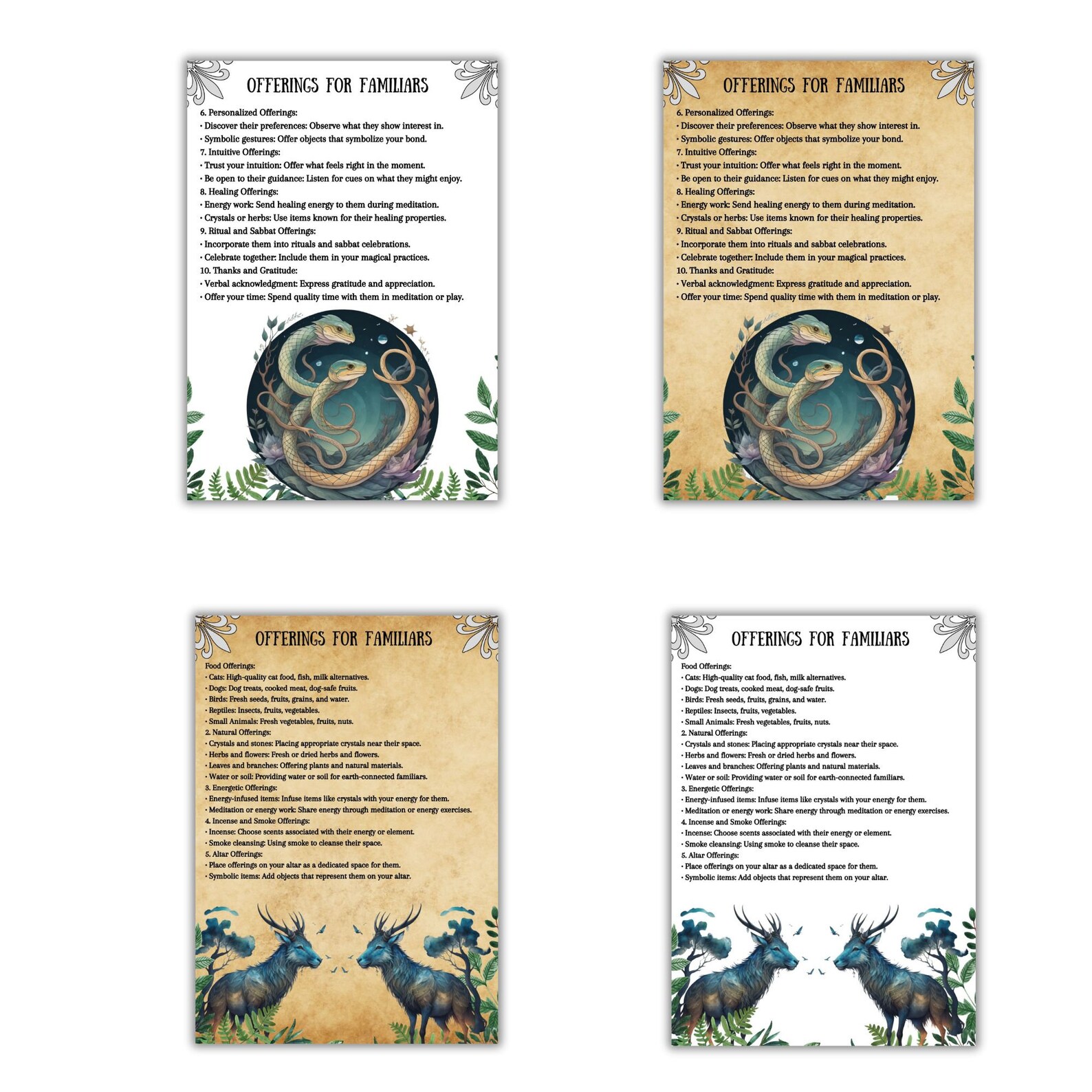 Familiars Magic Grimoire Pages, Wicca Journal, Beginner Book of Shadows ...