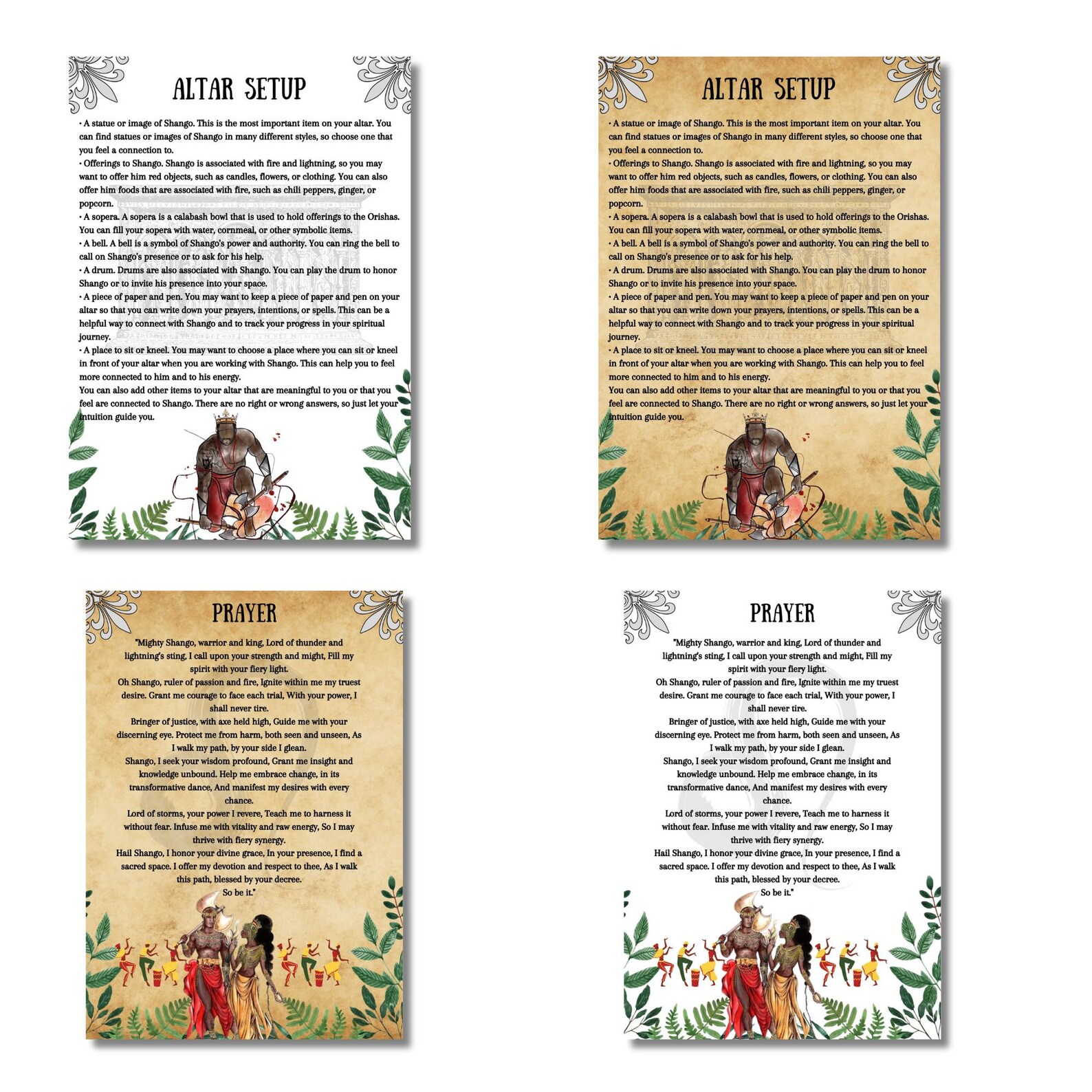 Shango Altar Guide, Book of Shadows, Grimoire Pages, Printable Shango ...