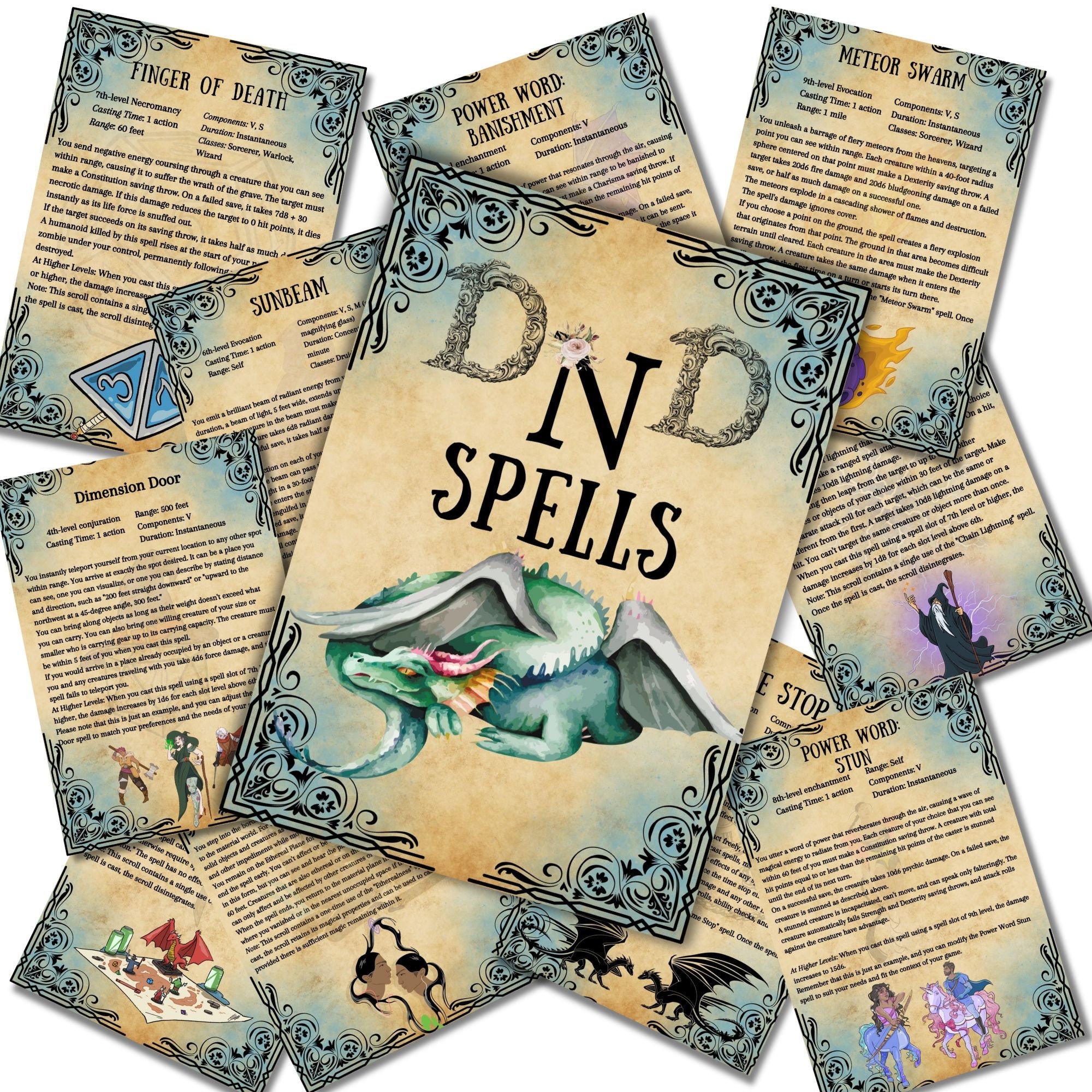 DND 5e Spell Scroll, DND Spellbook, RPG Printable Class Spells ...