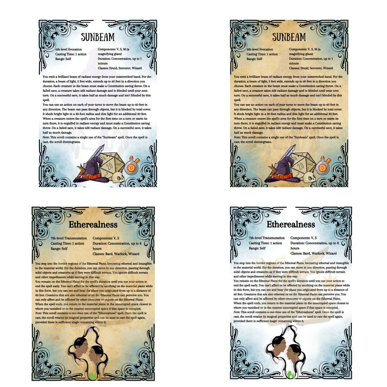 DND 5e Spell Scroll, DND Spellbook, RPG Printable Class Spells ...