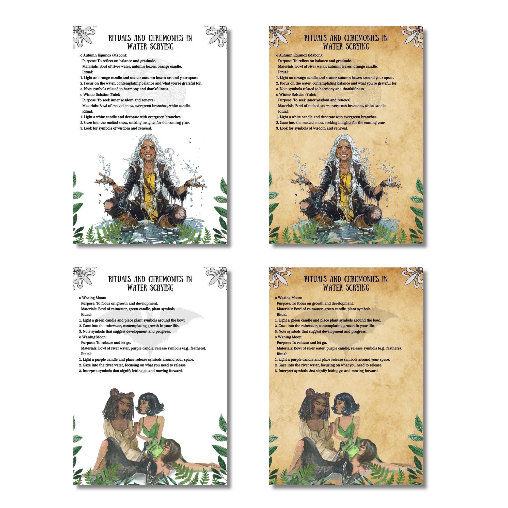 Secret Water Scrying Grimoire Pages, Divination Book of Shadows ...