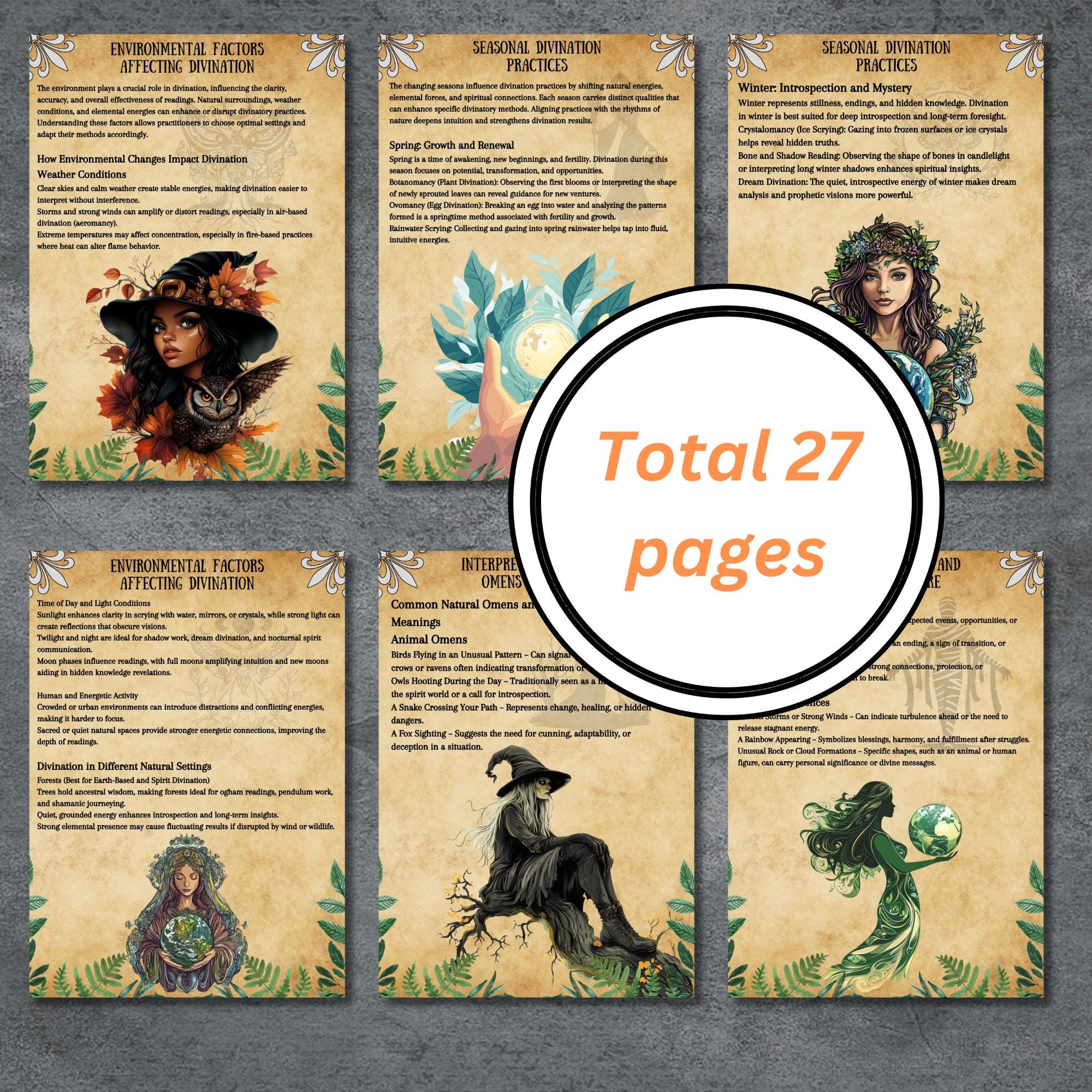 Nature Based Divination Grimoire Pages, Witches Divination Tools, Book ...