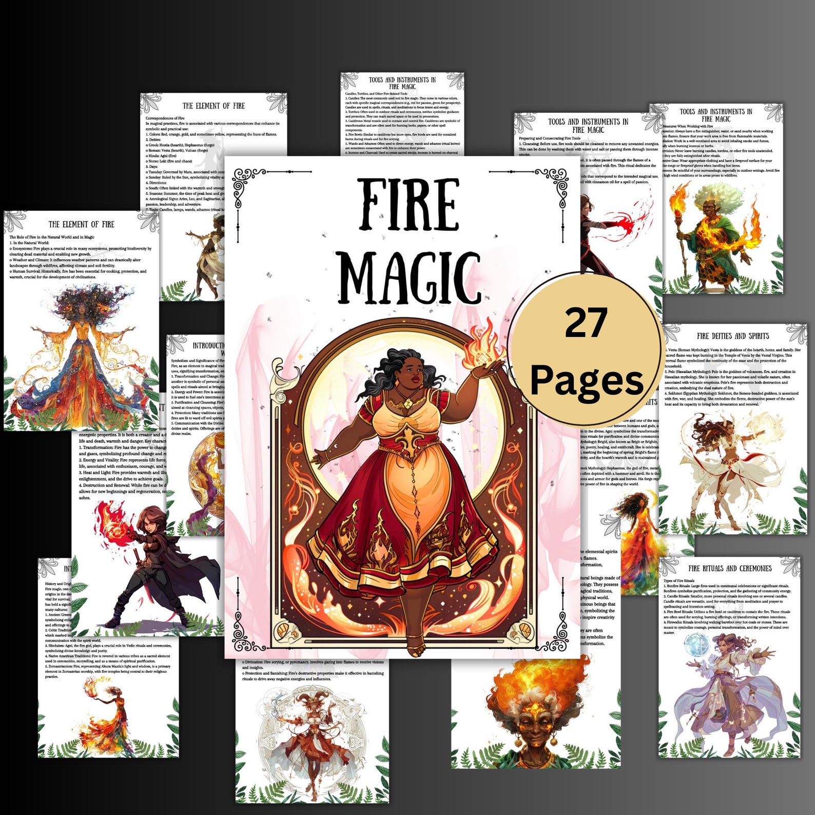 Fire Magic Grimoire Pages, Wicca Book of Shadows, Witchcraft Fire ...
