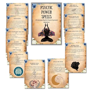 Psychic Power Spells Bundle, Witchcraft Spell Book, Book of Shadows ...