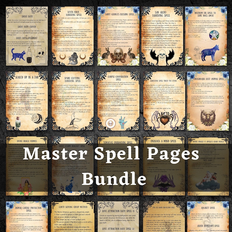 Ultimate Magic Spells Pages Witchcraft Spellbook 225 Pages - Etsy