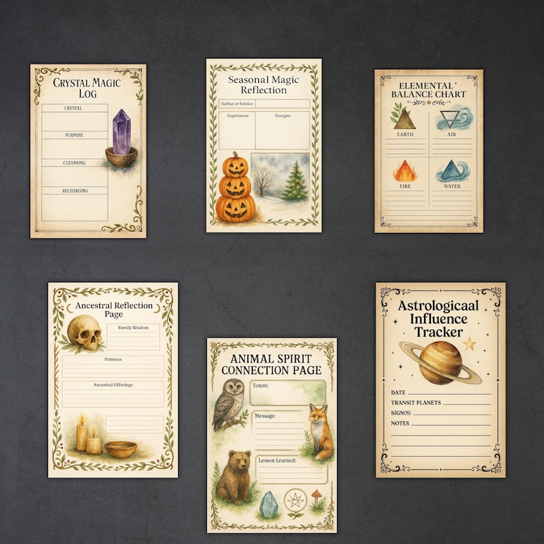 Witchcraft Grimoire Template Pages, BOS Printable, Magical Templates ...