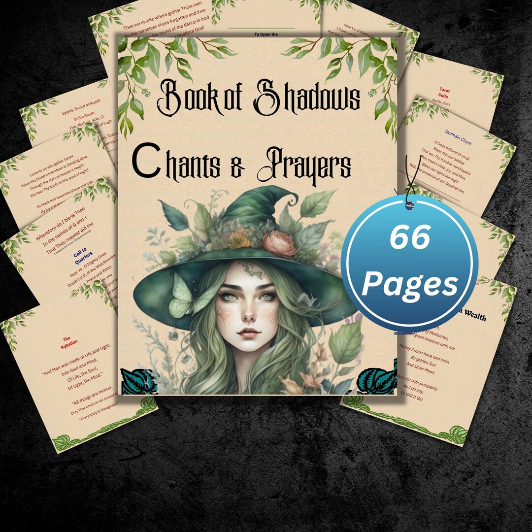 Witches Chants & Incanctations, Witchcraft Book of Shadows, Wiccan ...