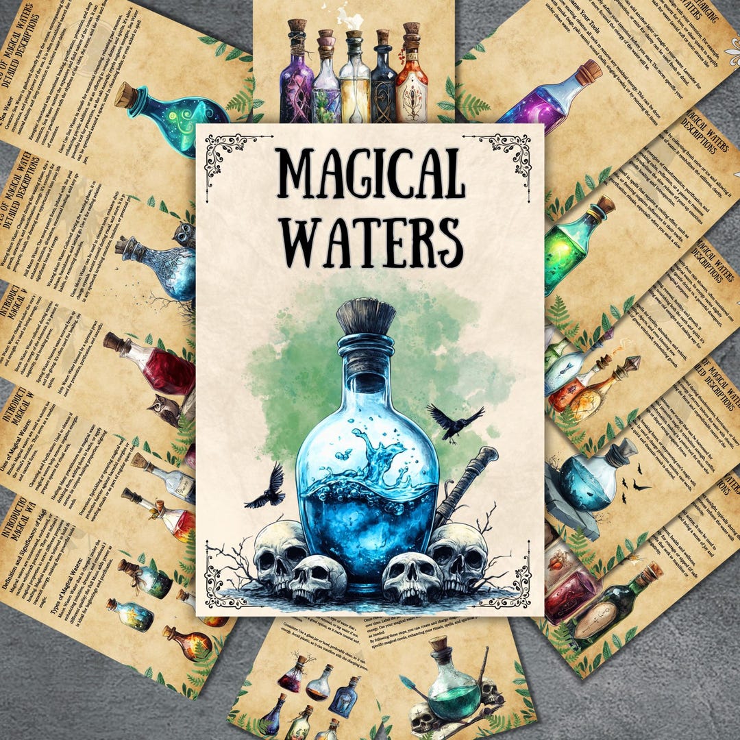Secret Magical Water Grimoire Pages, Book of Shadows, Witchcraft, Magic ...