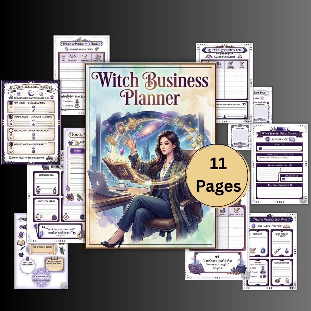 Witch Business Planner, Grimoire Digital, Witchy Planner, Inserts ...