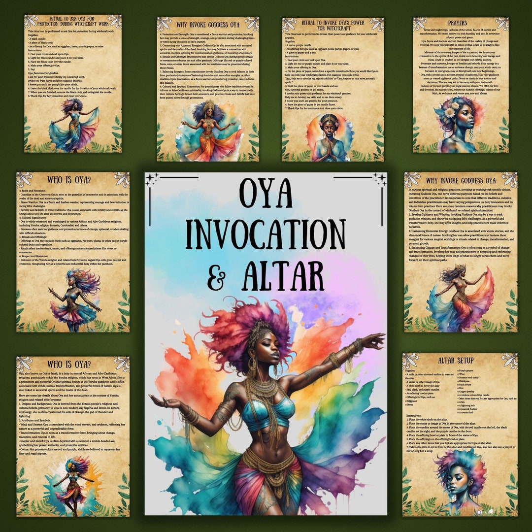 Oya Altar, Grimoire Pages, Printable Book of Shadows, Oya Orisha ...