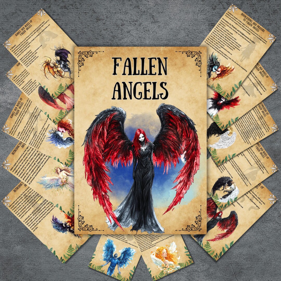 Fallen Angels Grimoire Pages for Book of Shadows, Wiccan, Angel ...