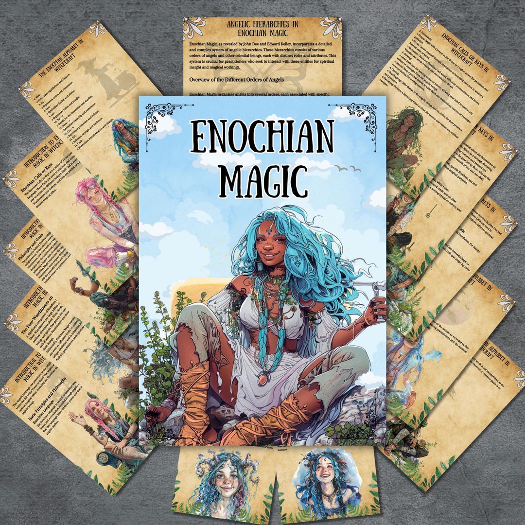 Secret Enochian Magic Grimoire Pages, Angels, Book of Shadows, Angelic ...