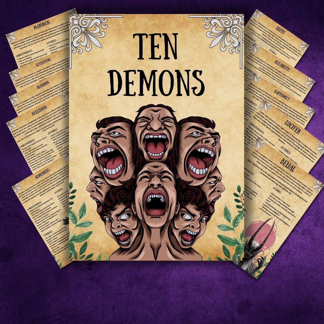 Secret Demon Grimoire Pages, Demonic Book of Shadows, Printable ...