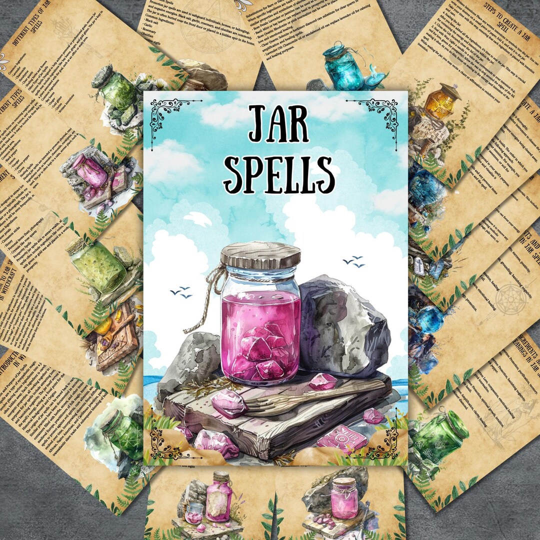 Secret Spell Jars Grimoire Pages, Spell Jar Recipes, Book of Shadows ...