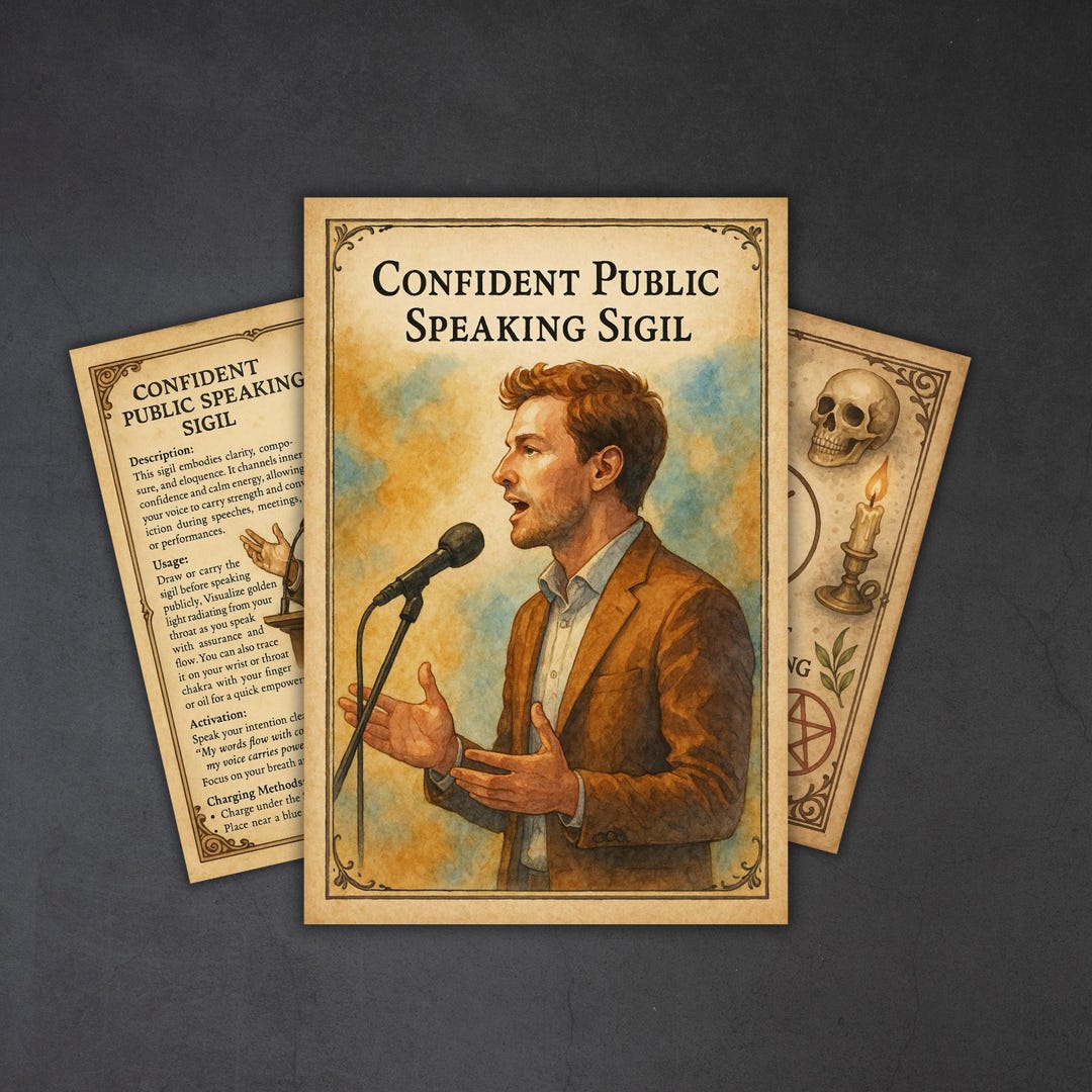 Confident Public Speaking Sigil, Digital Grimoire Page, Confidence ...