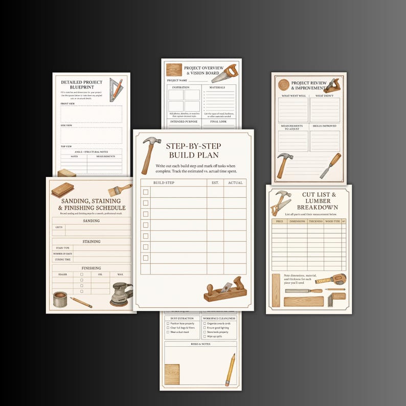 Daily Woodworking Project Planner, Carpentry Plans, Logs, Woodworker ...