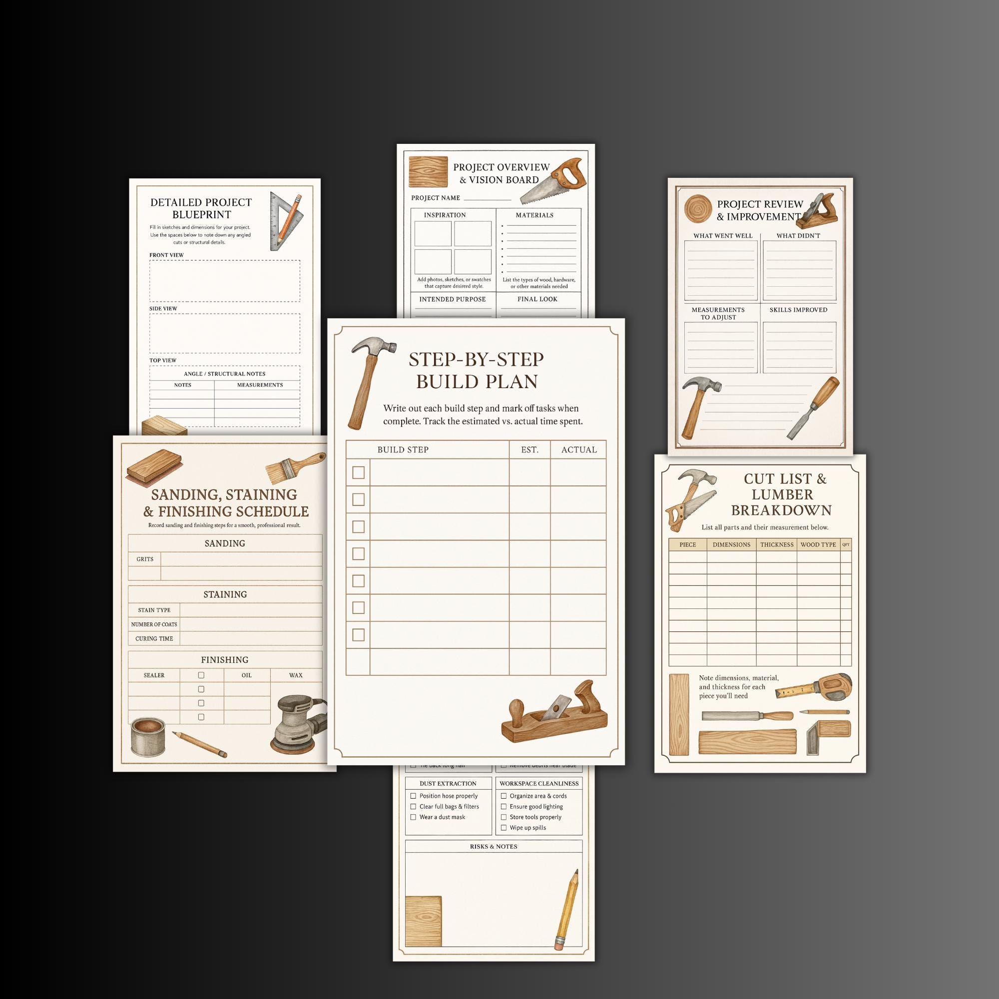Daily Woodworking Project Planner, Carpentry Plans, Logs, Woodworker ...