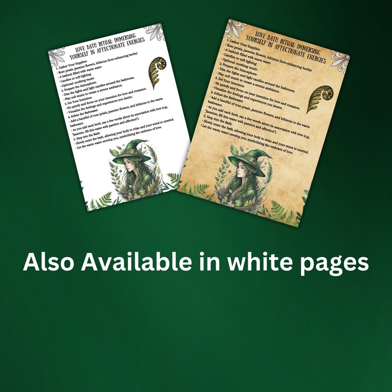 Real Herb Magic Grimoire Pages, Printable Book of Shadows, Herbal ...
