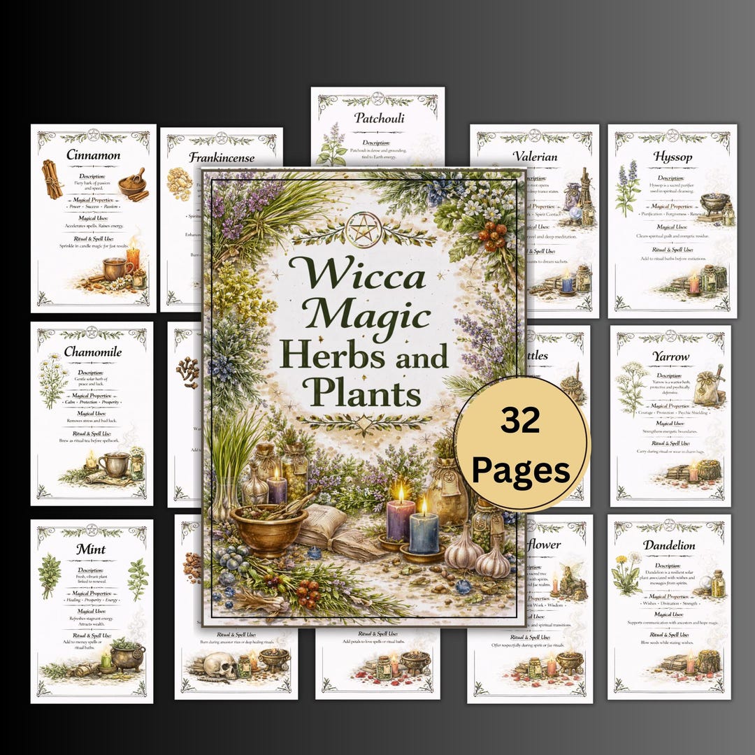 Wicca Magic Plant & Herbs Journal, Witchcraft, Herbs Grimoire, Wiccan ...