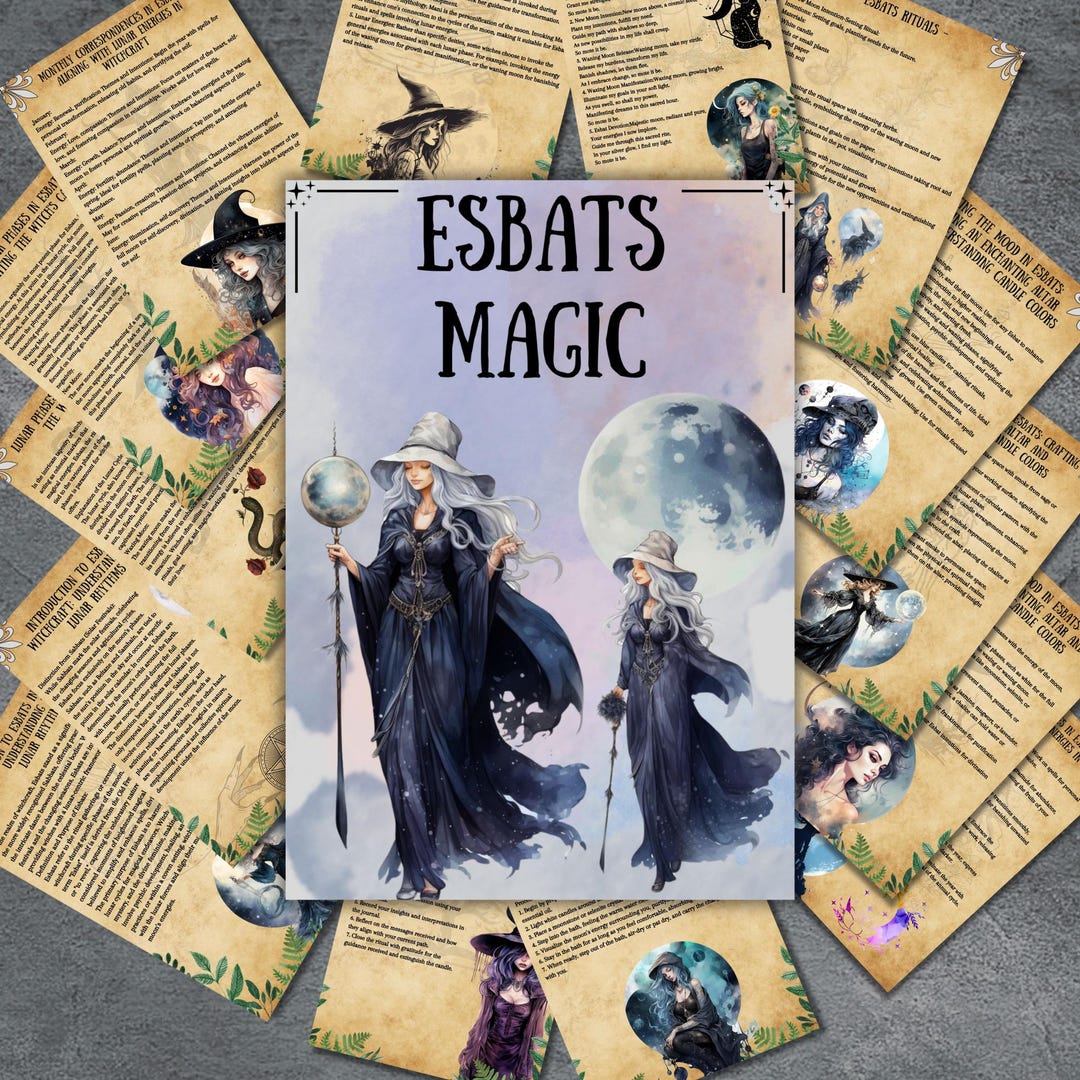Secret Esbats Grimoire Pages, Wicca Book of Shadows, Printable Esbats ...