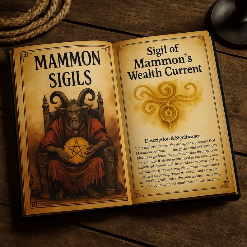 Secret Mammon Sigils, Grimoire Pages, Printable Witchcraft Sigils ...