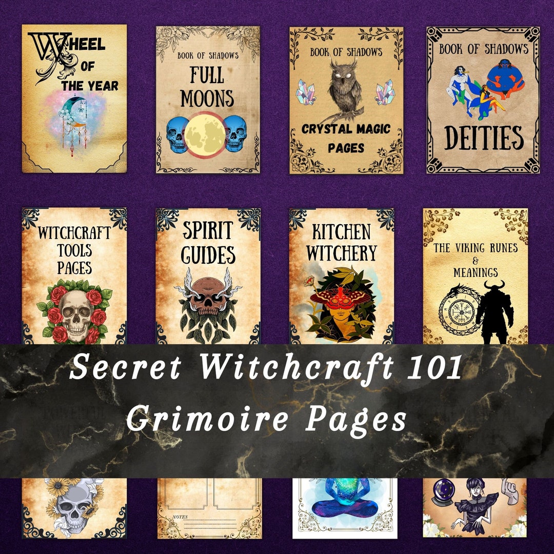 Witchcraft Basics Grimoire Pages, Witchy, Printable Book of Shadows ...