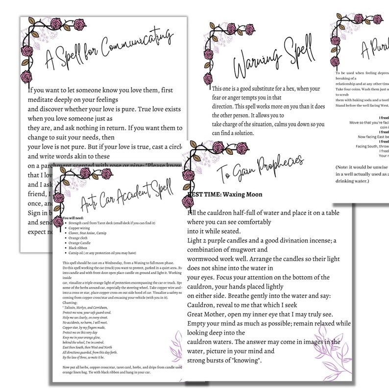 Beginner Witchcraft Spells Bundle Book of Shadows Occult - Etsy