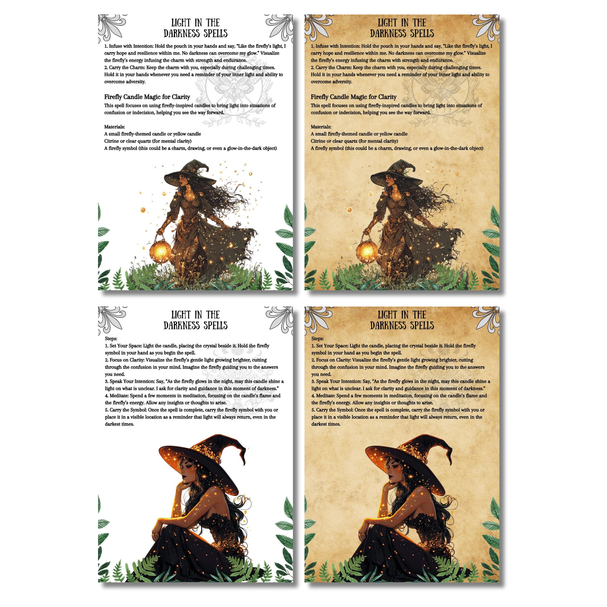 Real Firefly Grimoire Pages, Wicca Book of Shadows, Fireflies Rituals ...