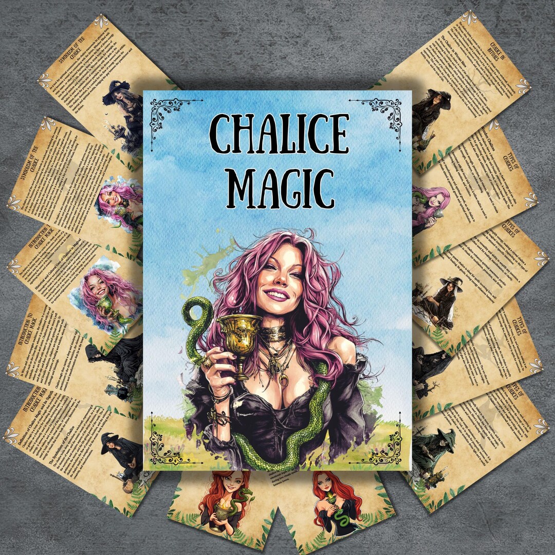 Secret Chalice Magic Grimoire Pages, Witchcraft Book of Shadows ...
