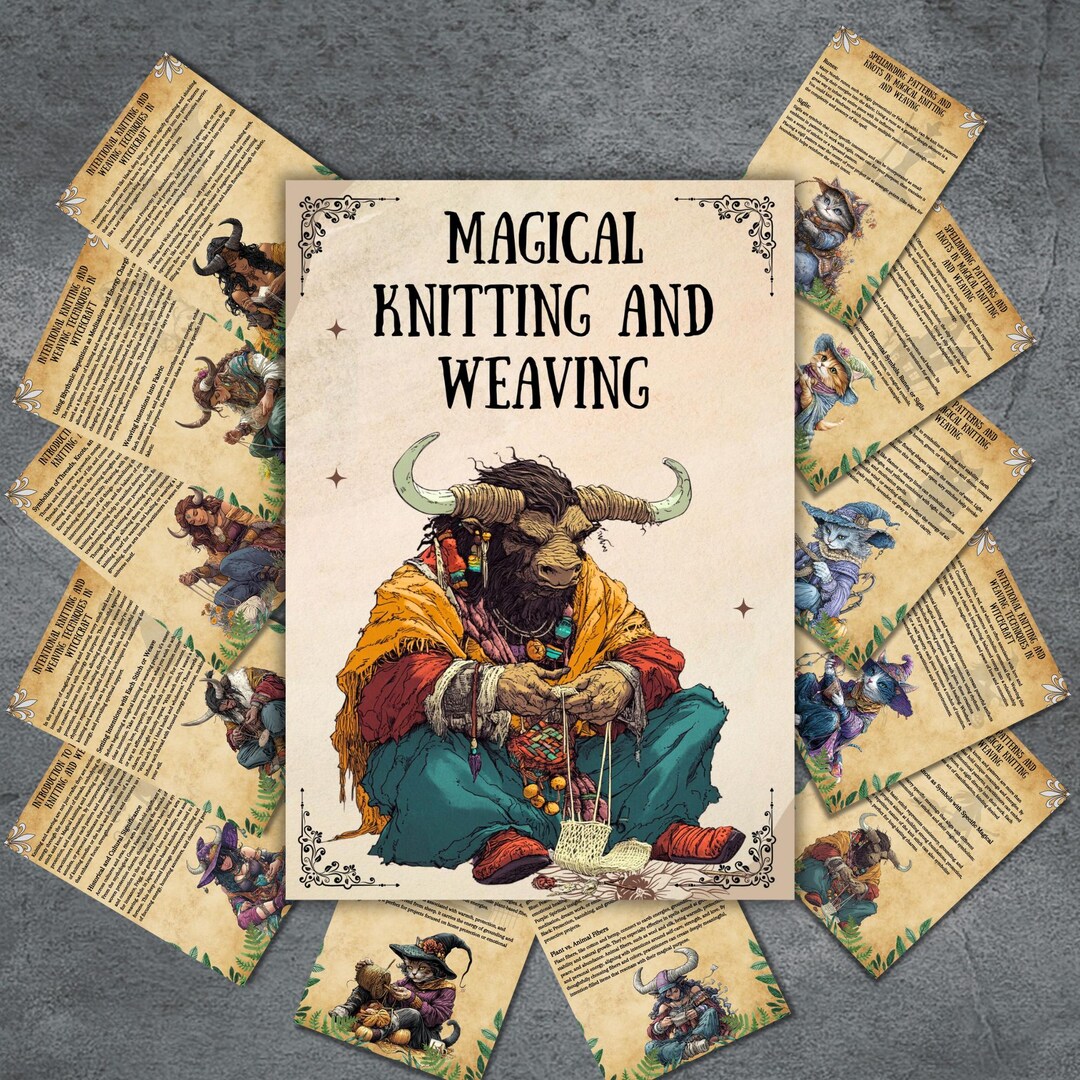 Magic Knitting Grimoire Pages, Spells, Book of Shadows, Witchcraft ...