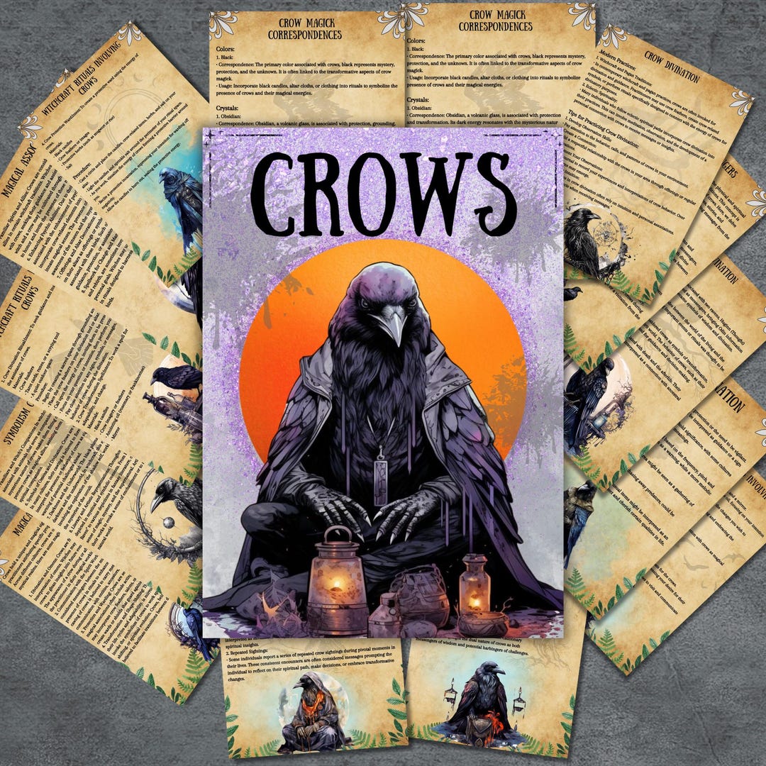 Secret Crows Grimoire Pages, Wiccan Book of Shadows, Crows Rituals ...