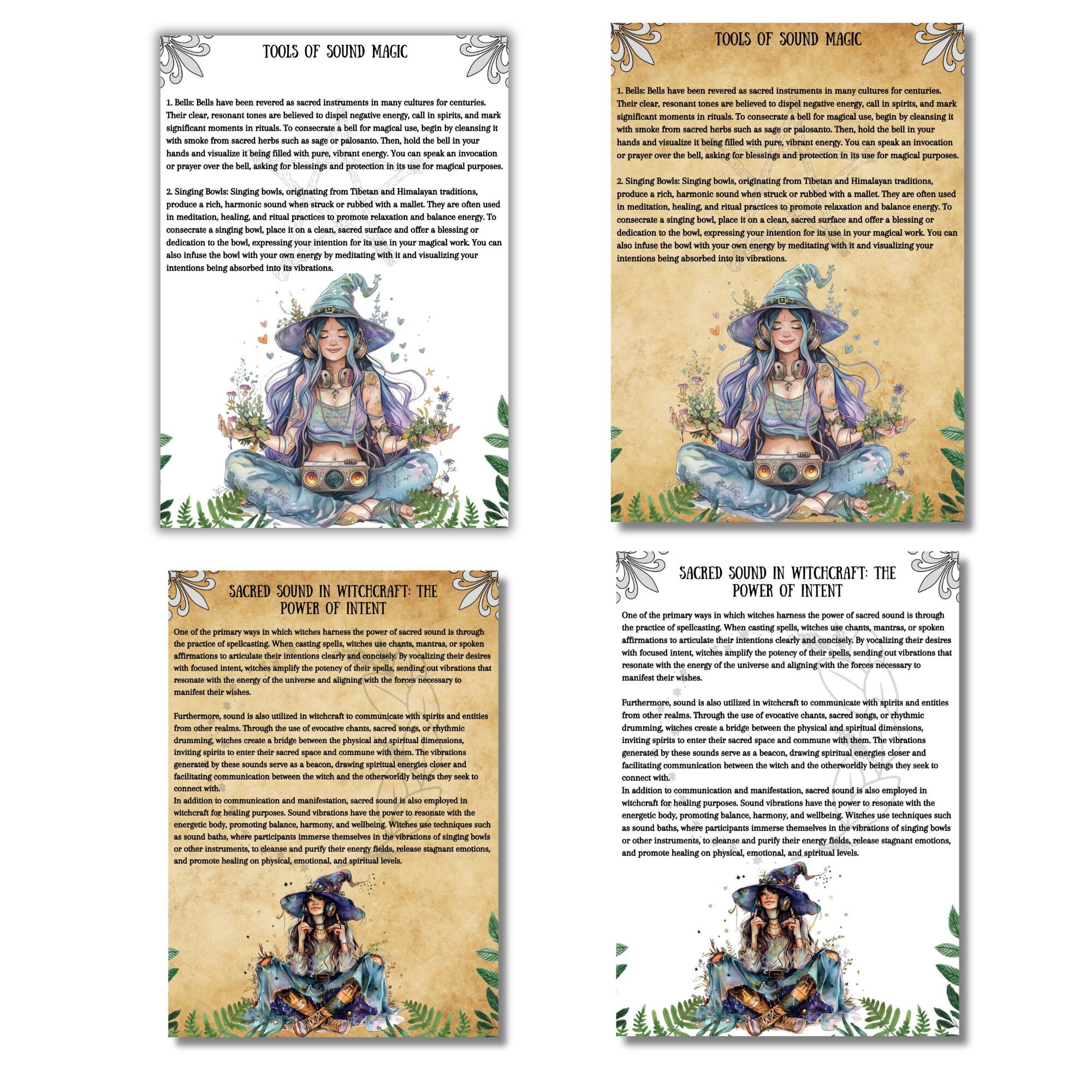 Sound Magic Grimoire Pages, Witchcraft Basic Book of Shadows, Wicca ...