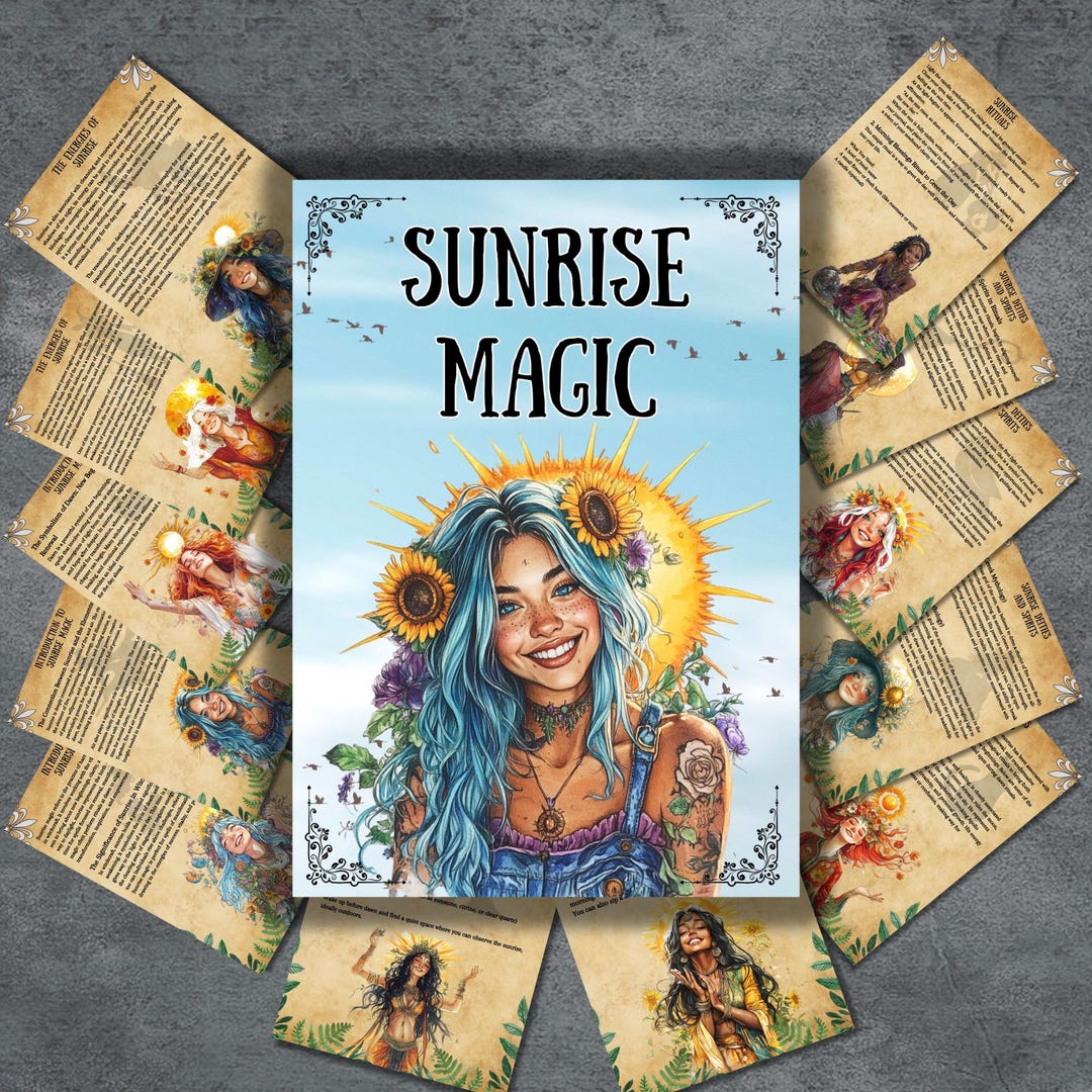 Sunrise Magic Grimoire Pages, Sun Book of Shadows, Solar Witch, Magic ...