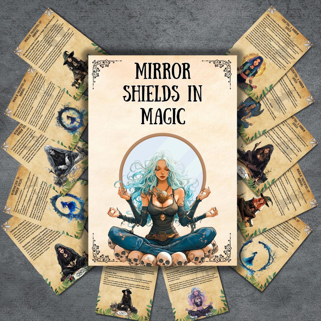 Mirror Shield Witchcraft, Grimoire Pages, Book of Shadows, Magic Mirror ...