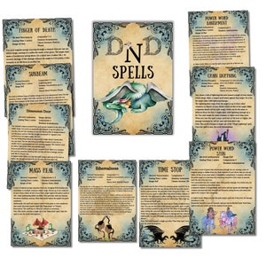 DND 5e Spell Scroll, DND Spellbook, RPG Printable Class Spells ...