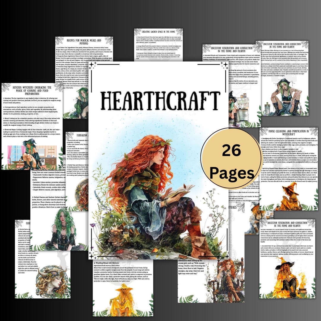 Hearthcraft Grimoire Pages, Wiccan Witchcraft Book of Shadows, Witchy ...