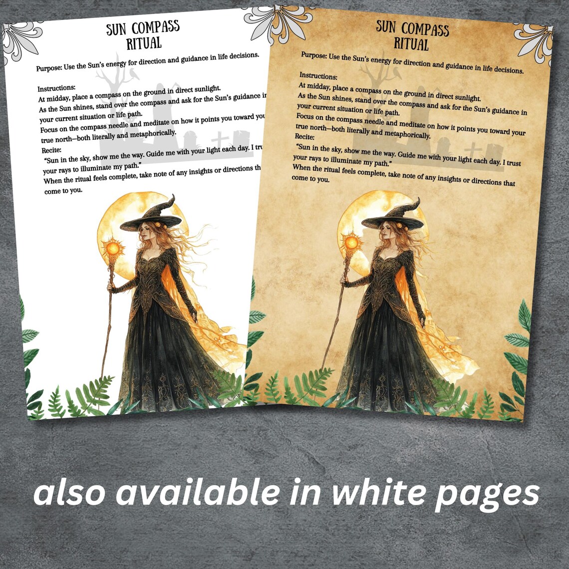 Secret Sun Rituals Pages Grimoire, Solar Book of Shadows, Solar Witch ...