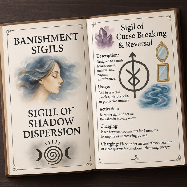 Secret Banishment Sigils Grimoire Pages, Protection Sigil Magic ...