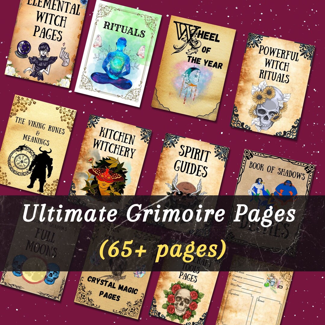 Witchcraft Printable Grimoire Pages, Book of Shadows, Basic Witch Pages, Baby Witch Diary ...