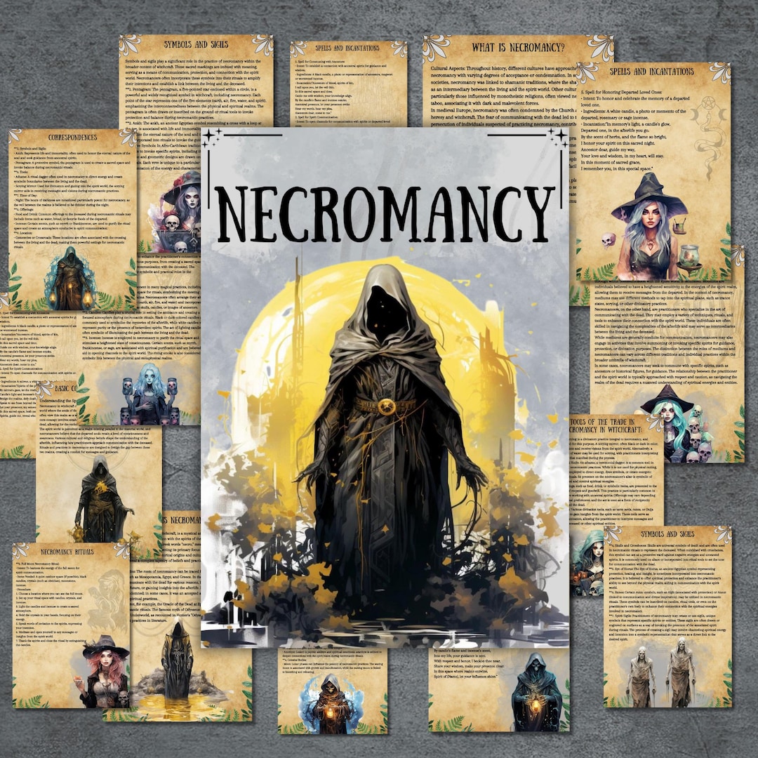 Secret Necromancy Grimoire Pages, Witchcraft Book of Shadows, Magic ...