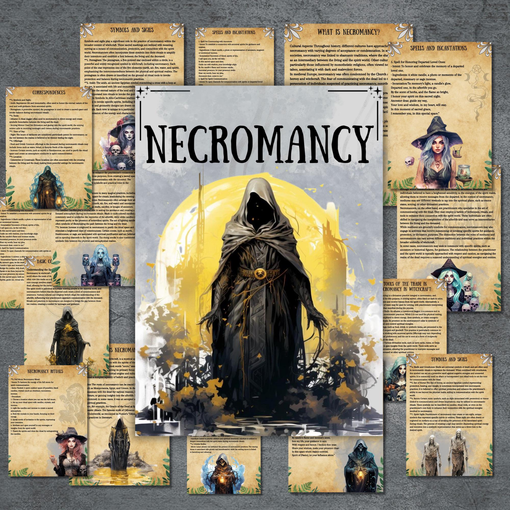 Secret Necromancy Grimoire Pages, Witchcraft Book of Shadows, Magic ...