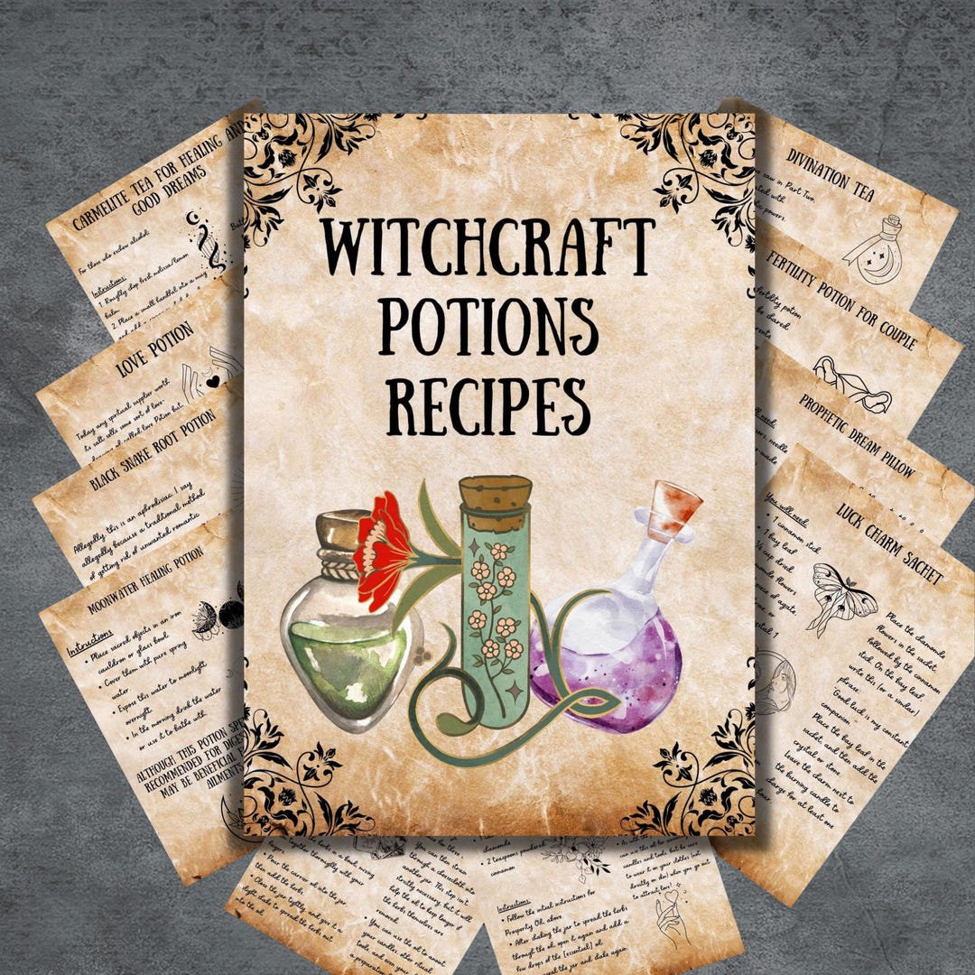 Witchcraft Herbal Recipes and Potions, Book of Shadows Pages for ...