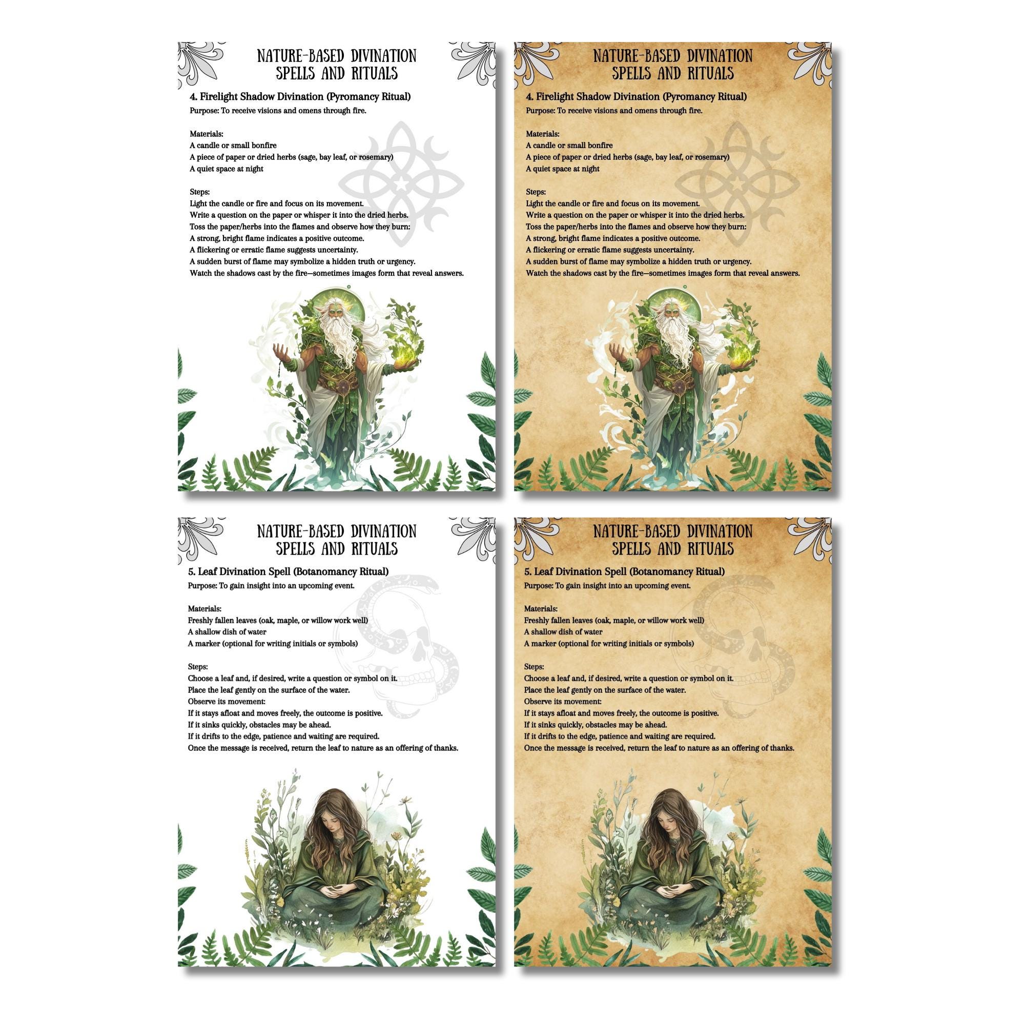 Nature Based Divination Grimoire Pages, Witches Divination Tools, Book ...