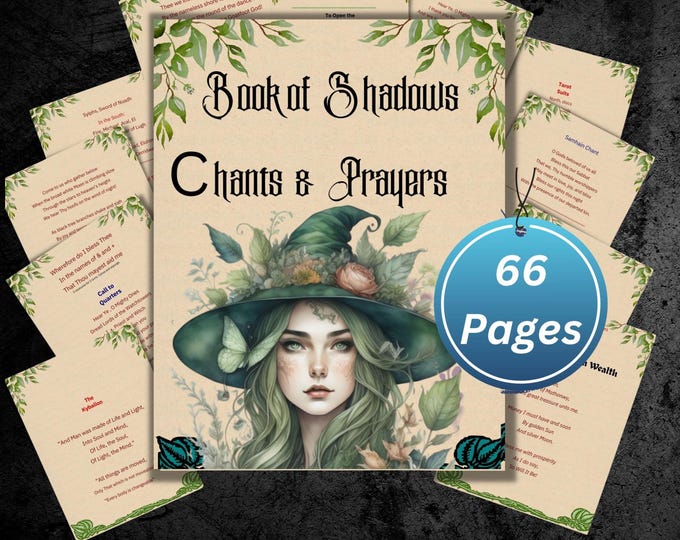 Witches Chants & Incanctations, Witchcraft Book of Shadows, Wiccan ...