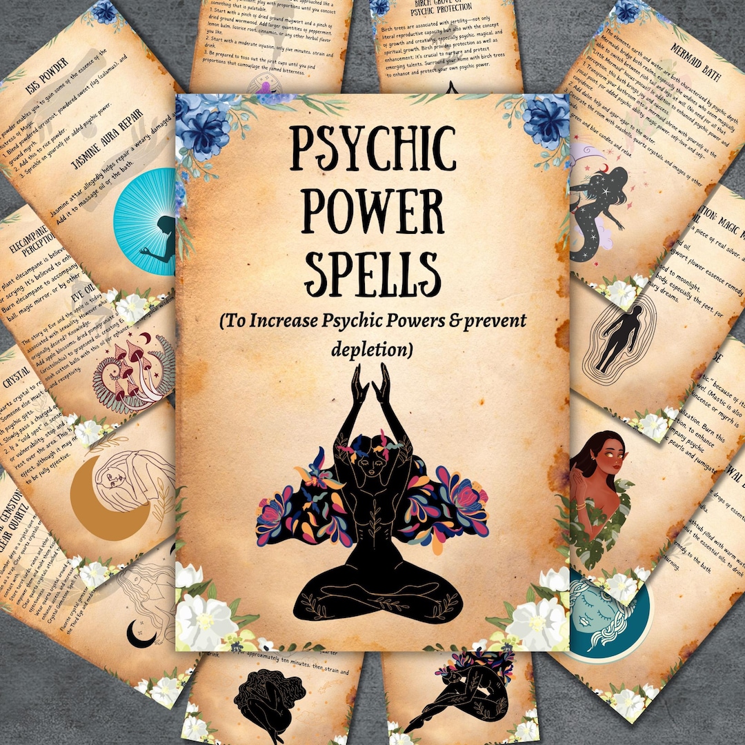 Psychic Power Spells Bundle, Witchcraft Spell Book, Book of Shadows ...